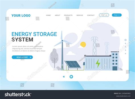Energy Storage System Using Batteries Sustainable Stock Vector Royalty