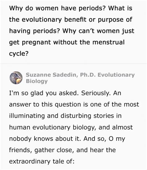 Geek The Evolutionary Reason Why Women Have Periods 👇👇👇 Facebook