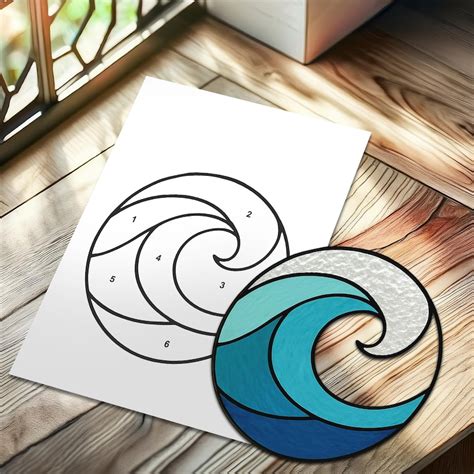 Ocean Waves Stained Glass Pattern Ocean Waves Stained Glass Template