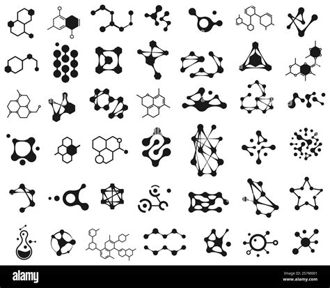 Connected Molecules Icons Molecular Structure Logo Connection Science