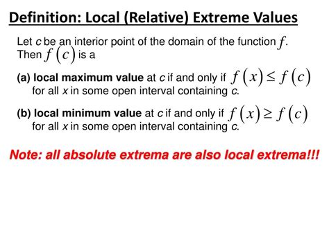 Ppt Extreme Values Of Functions Powerpoint Presentation Free