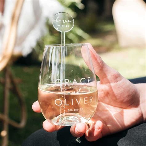Wedding Engraved Stemless Wine Glasses Personalised Favours