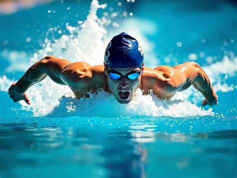 Dominating The Summer Swim Competition Witness An Athlete In Peak