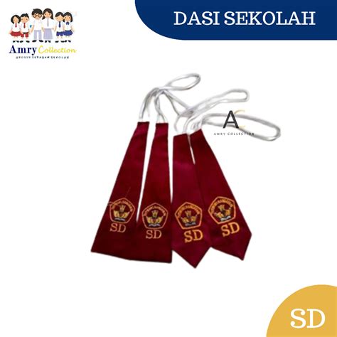 Jual Dasi Sd Merah Karet Perlengkapan Atribut Sekolah Dasi Karet