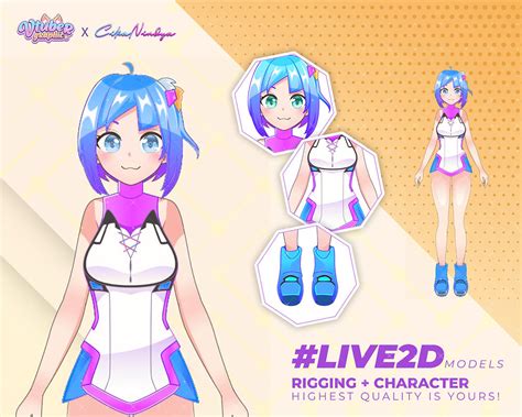Upgraded Anime Girl Live2d Vtuber Model V2 Perfect For Streamers