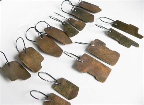 Minimal Brass Earrings Simple Brass Earrings Bronze Earrings Etsy