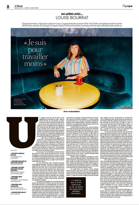 Louise Bourrat Une Top Chef En Marge Food And Sens