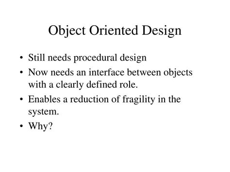 Ppt Procedural Vs Object Oriented Design Powerpoint Presentation