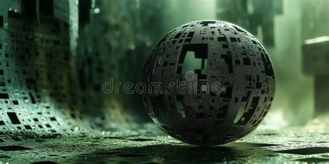 a captivating spherical structure embodies a data matrix surrounded by