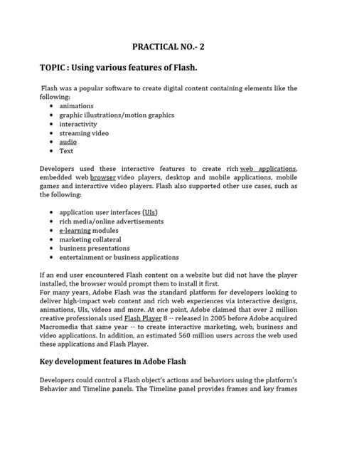 Practical No2 Mm Pdf Adobe Flash Digital Technology