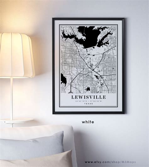 Lewisville Texas Map Lewisville Tx Map Lewisville City Map Etsy