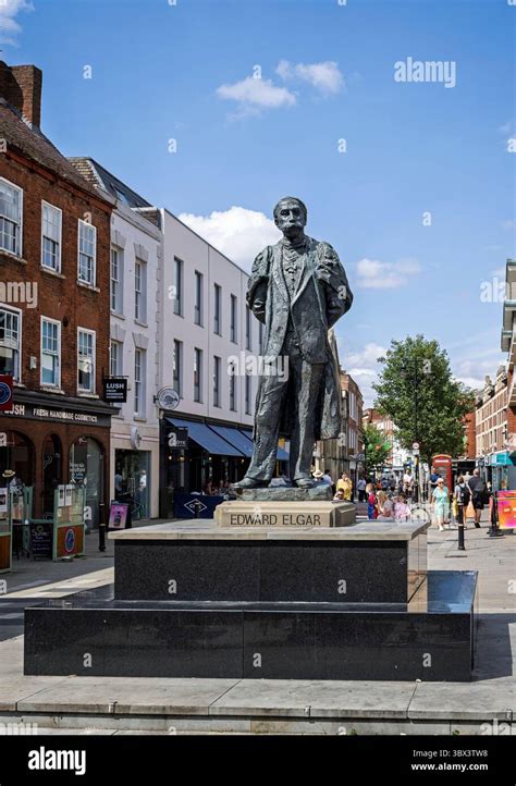 Statue Of Sir Edward Elgar Famous Composer Next To Cathedral Square