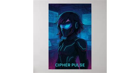 Cyberpunk Hacker Anime Girl Poster Zazzle