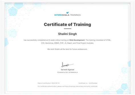 shalini singh on linkedin webdevelopment internshala