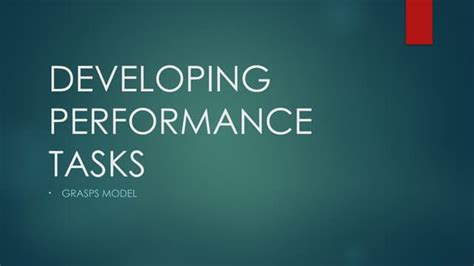 Developing Performance Tasks Assessmentf Pptx