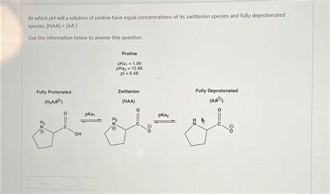 Solved At Which Ph ﻿will A Solution Of Proline Have Equal