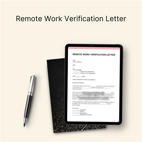 Remote Work Verification Letter Sample Template In Pdf And Word