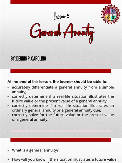 General Mathematics Shs Q2 Lesson 5 General Annuity 1 Pdf