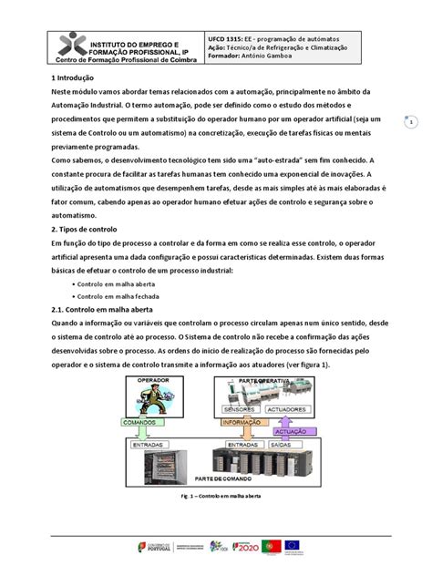 Ufcd 1315 Ee Programação De Autómatos Ação Técnico A De Refrigeração E Climatização