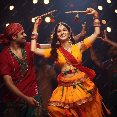 Premium Ai Image Dandiya Festival Dandiya Raas Dandiya Navratri