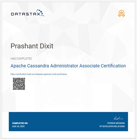 Passed ‘datastax Apache Cassandra 3x Administrator Associate Certification Tales From A Lazy