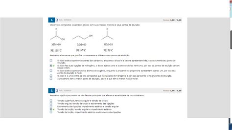 Observe Os Compostos Oxigenados Abaixo Com Suas Massas Molares E Seus