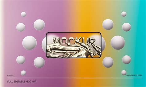 Premium Psd Smartphone Screen With Glassmorphism Mockup