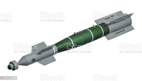 An Airtosurface Missile 3d Rendering Isolated On White Background Stock