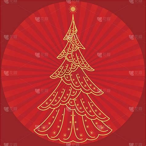 圣诞树上的冷杉是红色的