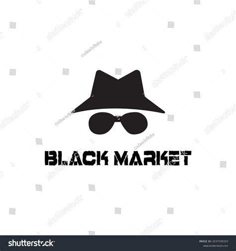 Typography Black Market Logo Graphics Vector Stock Vector Royalty Free