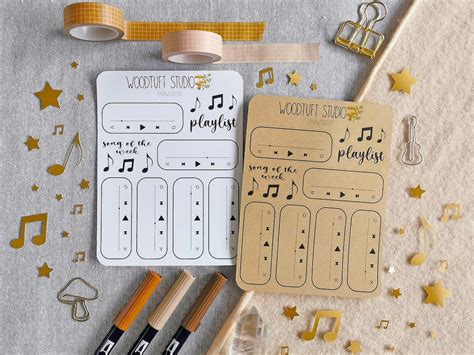 Personalized Playlist Sticker Sheet For Dot Grid Journal Or Bullet