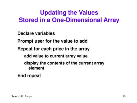 Tutorial 11 Arrays Tutorial 11: Arrays. - ppt download