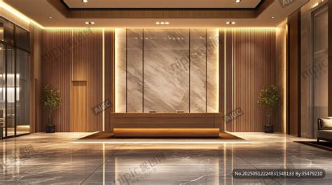 Ai创作图大厅 装修 现代 豪华 大气 大理石 木质 接待台 绿植 地板 墙面 灯光 空间 设计 装饰 昵图网