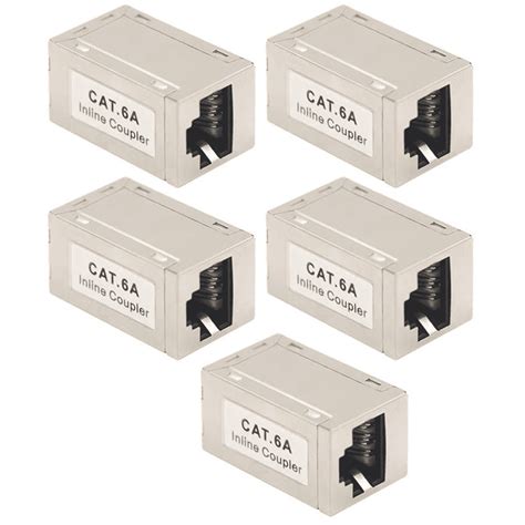 Pack Of 5 Cat6 A Ethernet Adapter Coupling Patch Cable Rj45 Adapter Cat6 Lan Connector Extension