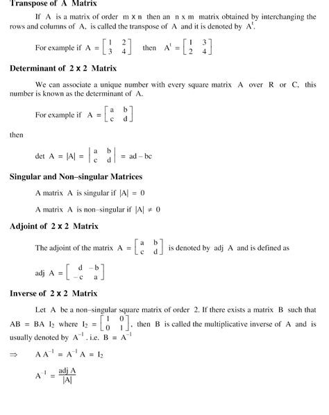 Solution Matrices And Determinants Math Intermediate Part 1 Mcq And