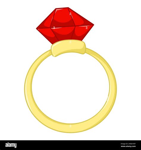 Ring With Ruby Cartoon Illustration Isolated On White Background Stock Vector Image And Art Alamy