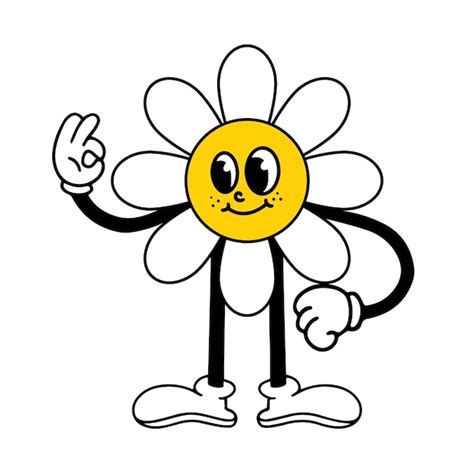 Funny Flower Cartoon Flower Surprised Cartoon Flower With Funny Face