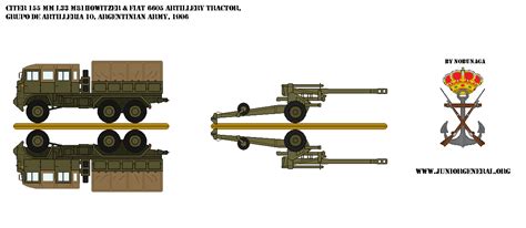 Argentine Citer 155 Mm L33 M81 Howitzer Paper Miniature