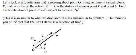 Solved Let S Look At A Robotic Arm That Is Rotating About Chegg