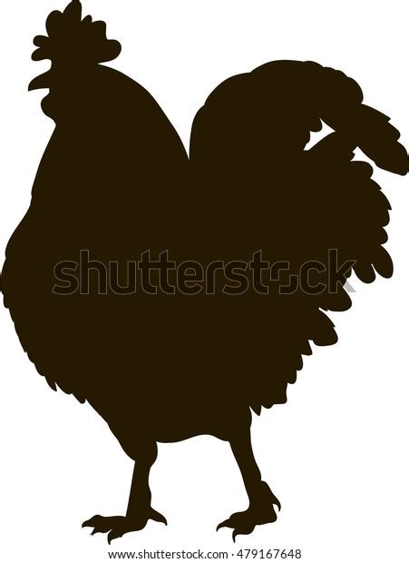 Drawing Black Silhouette Cock Profile On Stock Vector Royalty Free