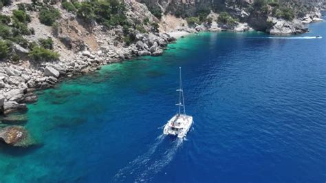 Simple Catamaran Video In Blue Ocean Stock Footage Ft Catamaran