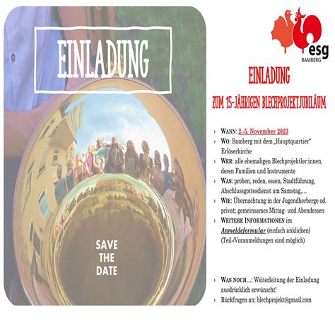 Unser Blechprojekt Wird 15 Jahre Alt Und Feiert Tüchtig Esg Bamberg