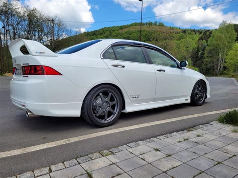 White Acura Tsx Parked On Roadside