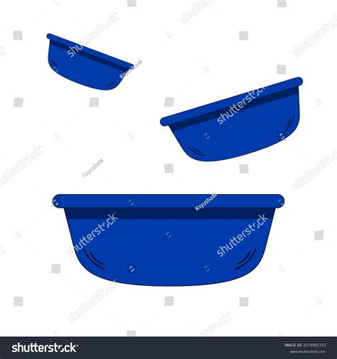 Plastic Basin Different Sizes Bathroom Basin Stock Vector Royalty Free
