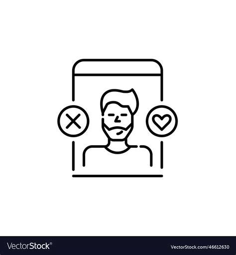 Dating App Interface Bearded Guy User Looking Vector Image