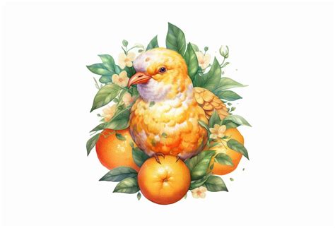 Cute Mandarin Color Splash Graphic By Poster Boutique · Creative Fabrica