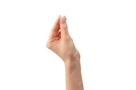 Premium Photo Hand Of A Woman Hold Some Tiny Or Thin Object Isolated