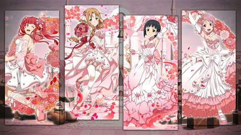 Hd Desktop Wallpaper Anime Wedding Flower Smile Dress Blue Eyes