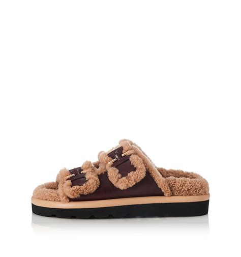 Sandals Tagged Colour Walnut Wax Shearling Alias Mae Australia