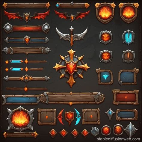 Medieval Game Ui Kit With Transparency Stable Diffusion Online Medieval Game Ui Kit With Transparency Stable Diffusion Online